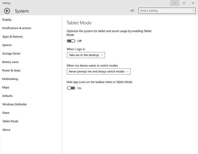 Windows 10 Technical Preview 2: Configure Tablet Mode - Thurrott.com