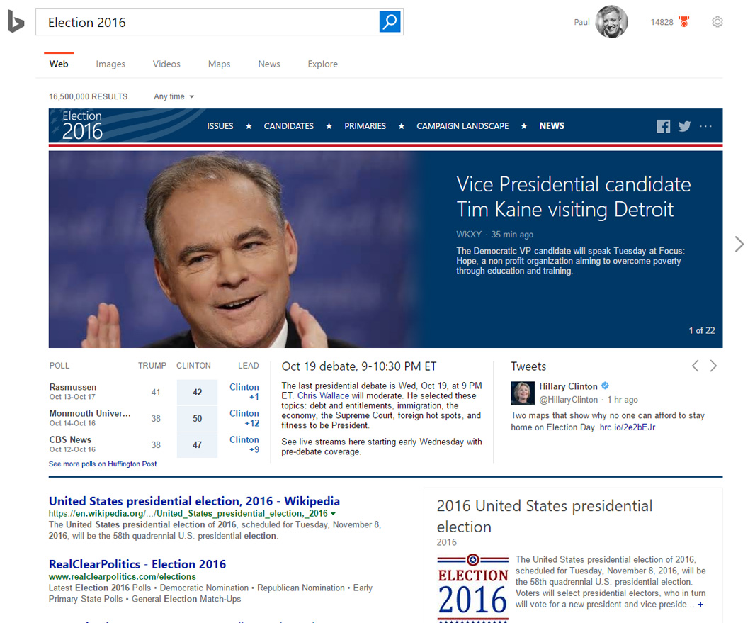Bing Election Experience is Updated for U.S. Presidential Race ...