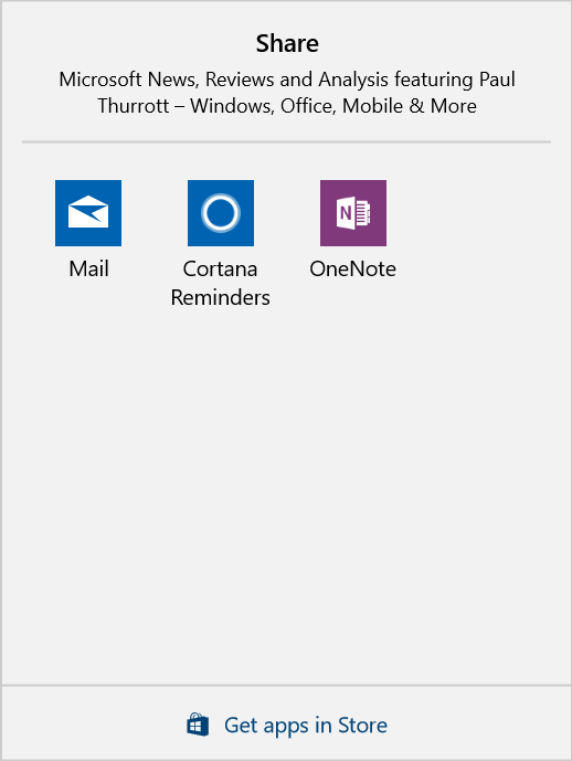 Windows 10 Tip: Share Tabs in Microsoft Edge - Thurrott.com