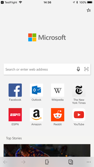 A Quick Look at Microsoft Edge Preview on iPhone - Thurrott.com