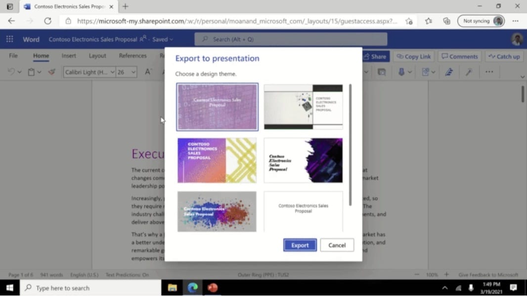 Microsoft Is Testing Word Export To PowerPoint On The Web Thurrott
