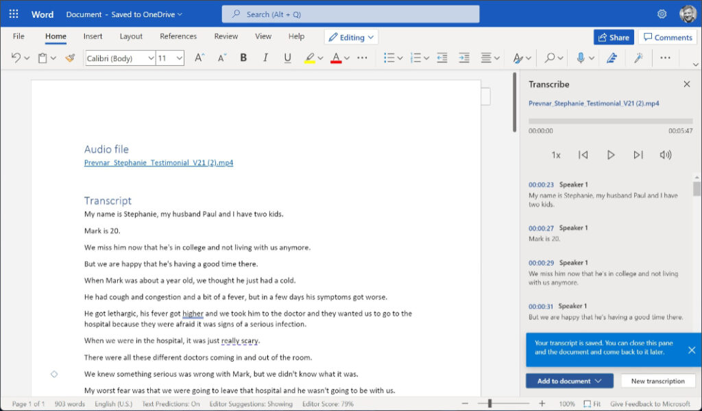 Tip: Use Word for the Web to Transcribe Audio and Video - Thurrott.com