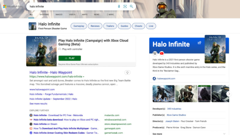 Xbox Cloud Games Can Now Be Lauched From Bing Search Results - Thurrott.com