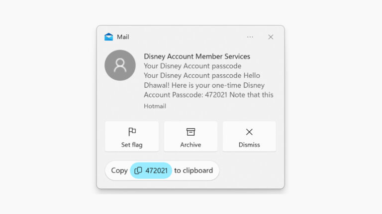 Microsoft Tests Highlighting 2FA Codes in Windows 11 Notification ...