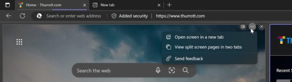 Edge Quietly Gains a Split Window Feature - Thurrott.com