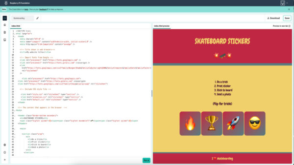 Raspberry Pi Code Editor Now Supports HTML/CSS and Mobile Devices ...