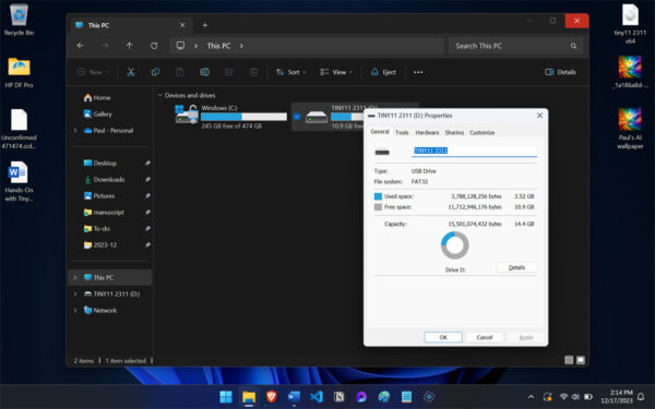 Hands-On with Tiny11 2311 - Thurrott.com