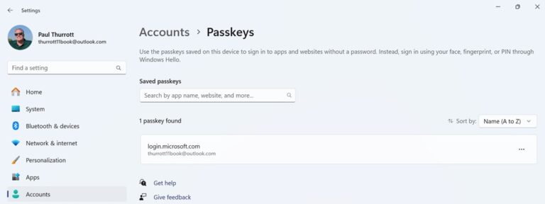 Tip: Use Passkeys With Your Microsoft Account - Thurrott.com