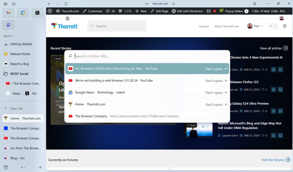Arc Browser for Windows Review - Thurrott.com