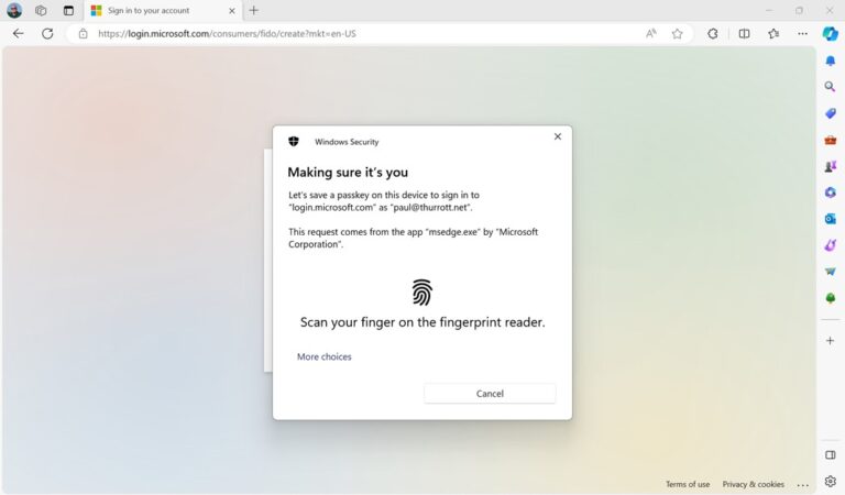 Tip: Use Passkeys With Your Microsoft Account - Thurrott.com