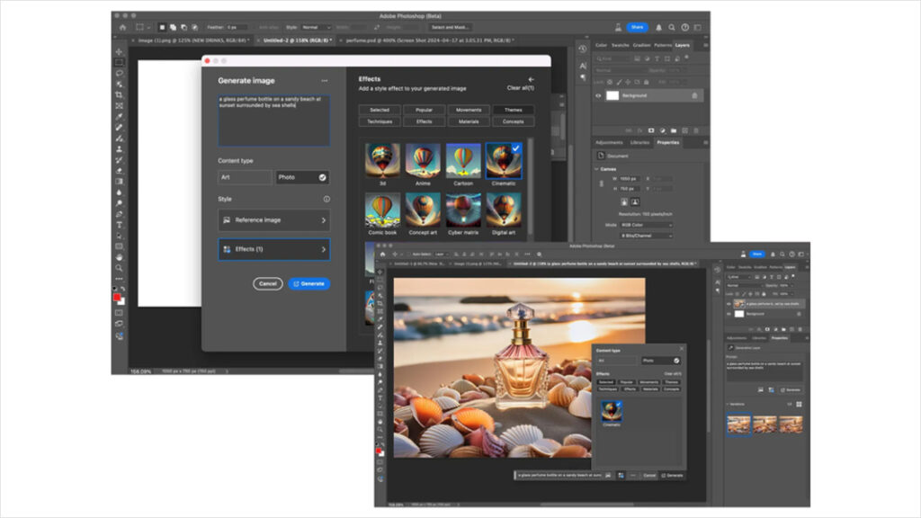 Adobe Photoshop Adds New Image Generation Features in Beta