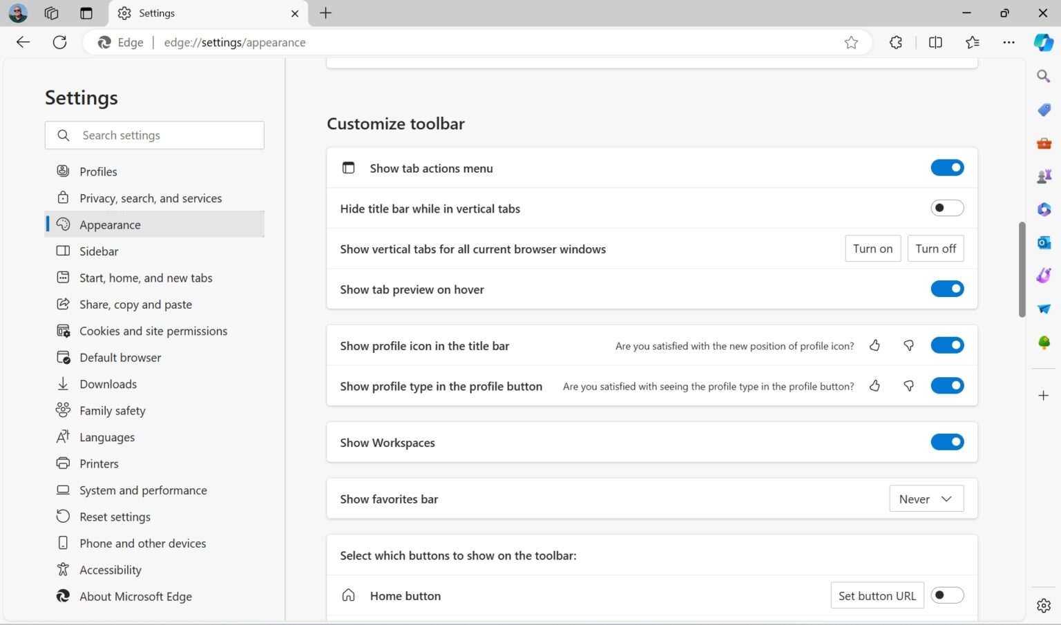 Customize Toolbar