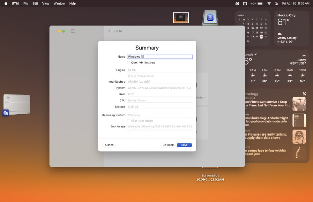 Quick Hands-On: MacBook Air M3 + UTM + Windows 11 on Arm - Thurrott.com