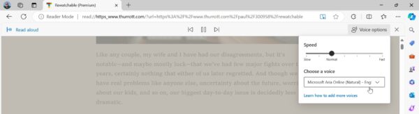 Reading with Microsoft Edge (23H2) - Thurrott.com