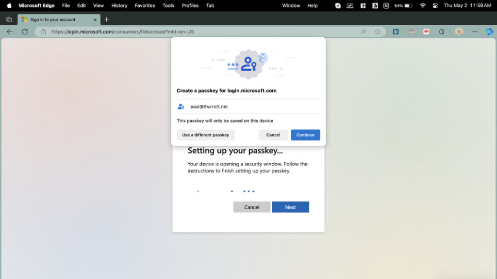 Hands-On: Microsoft Account Passkey Support - Thurrott.com