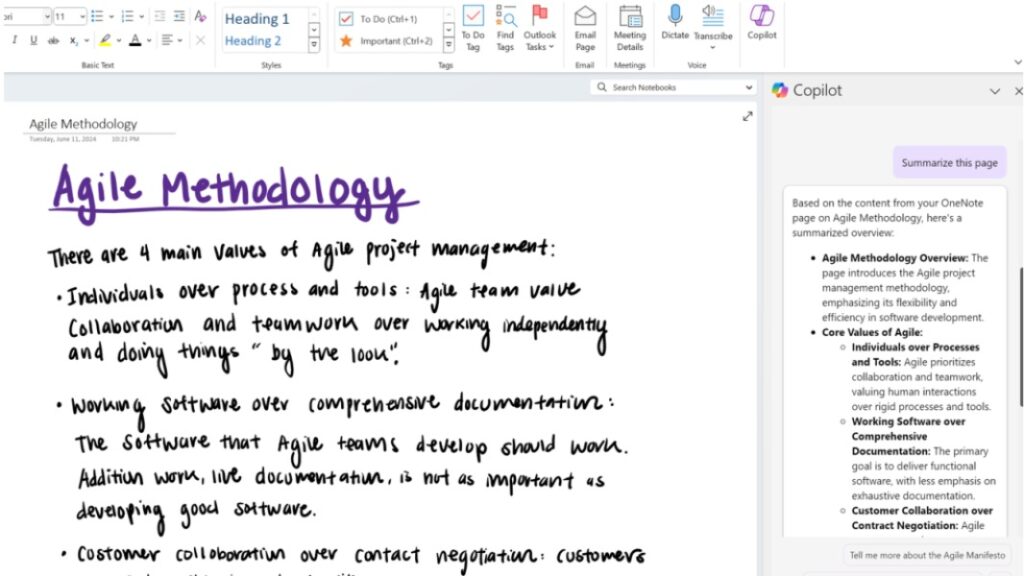 Copilot in OneNote Can Now Recognize Handwritten Text