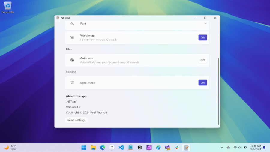 Modernizing .NETpad Step-By-Step, Part 4: More Settings