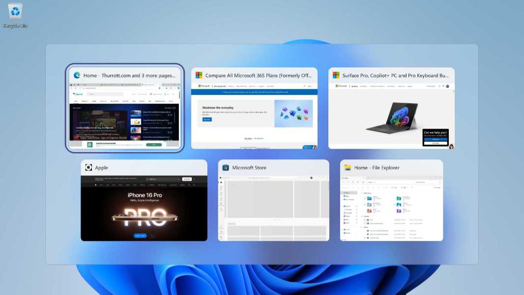 Alt-Tab and Task View (24H2) - Thurrott.com