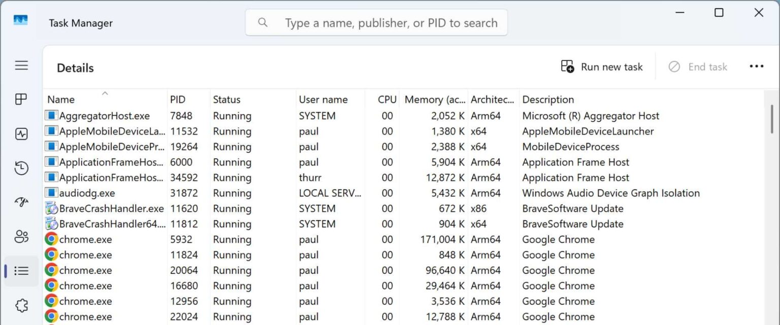 Task Manager (24H2) - Thurrott.com