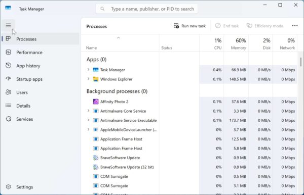 Task Manager (24H2) - Thurrott.com