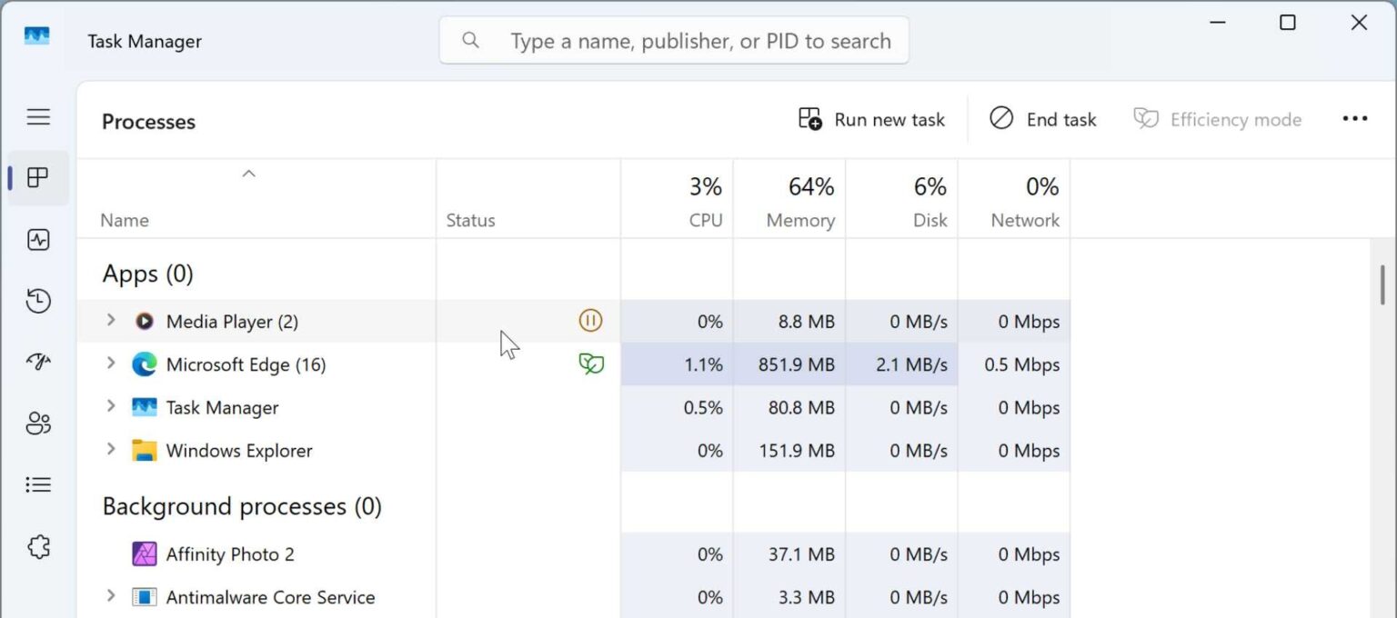 Task Manager (24H2) - Thurrott.com