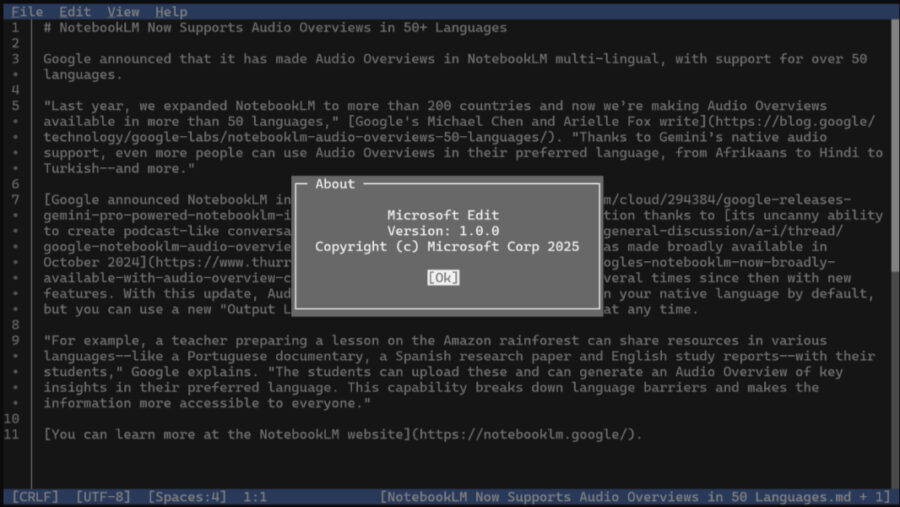 You Can Try Microsofts New Command Line Text Editor Now