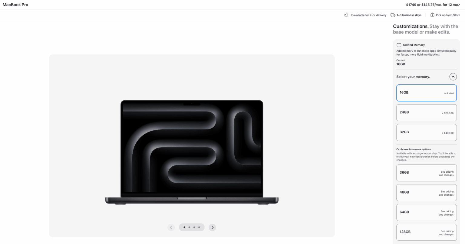 Apple Store Now Better Shows All Specs Choices to Mac Buyers